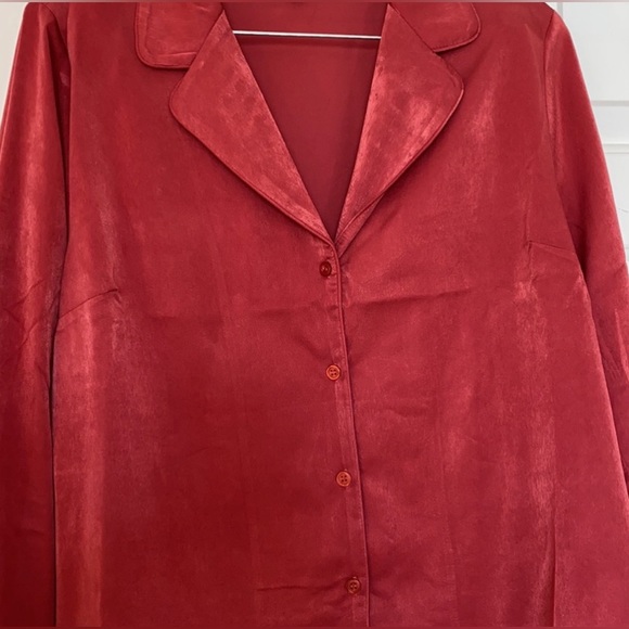 Lulus | Tops | Lulus Red Holiday Blouse | Poshmark